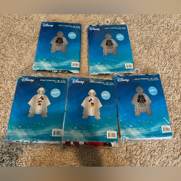 Disney | Accessories | Disney Character Hooded Poncho Set Gray And ...